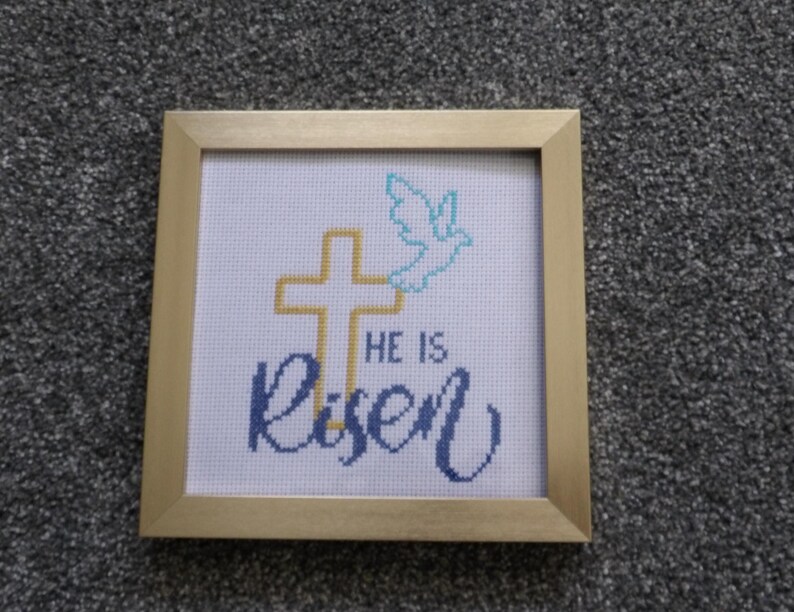 HE is Risen Cross Stitch - Etsy