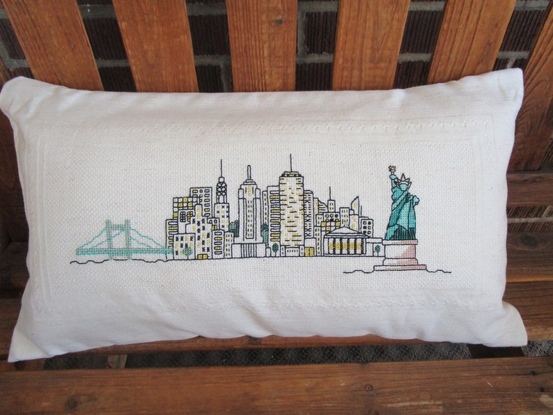 New York Skyline Pillow - Etsy