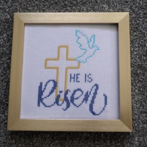 HE is Risen Cross Stitch - Etsy