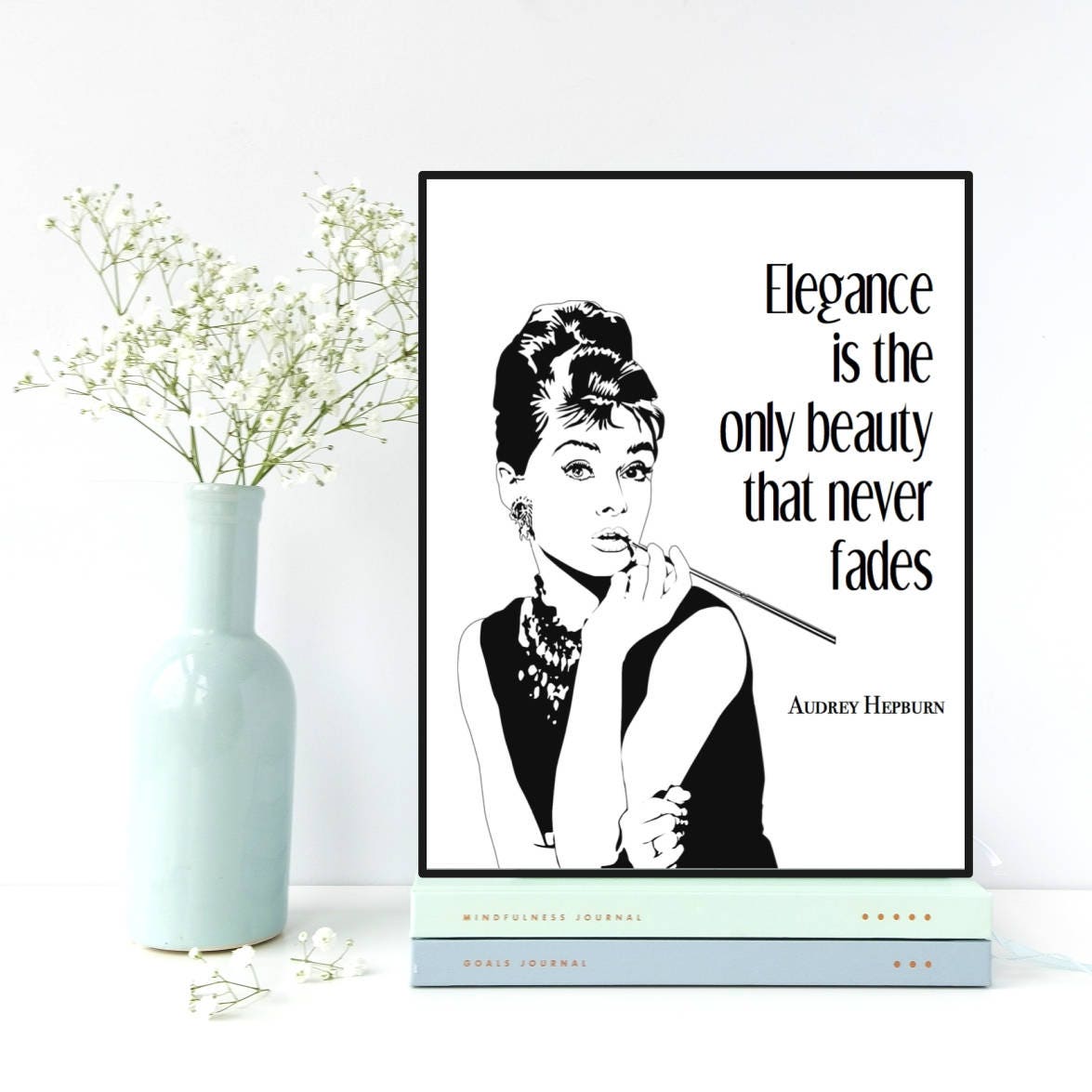 Audrey Hepburn Wall Art Audrey Hepburn Quote Fashion Wall Etsy