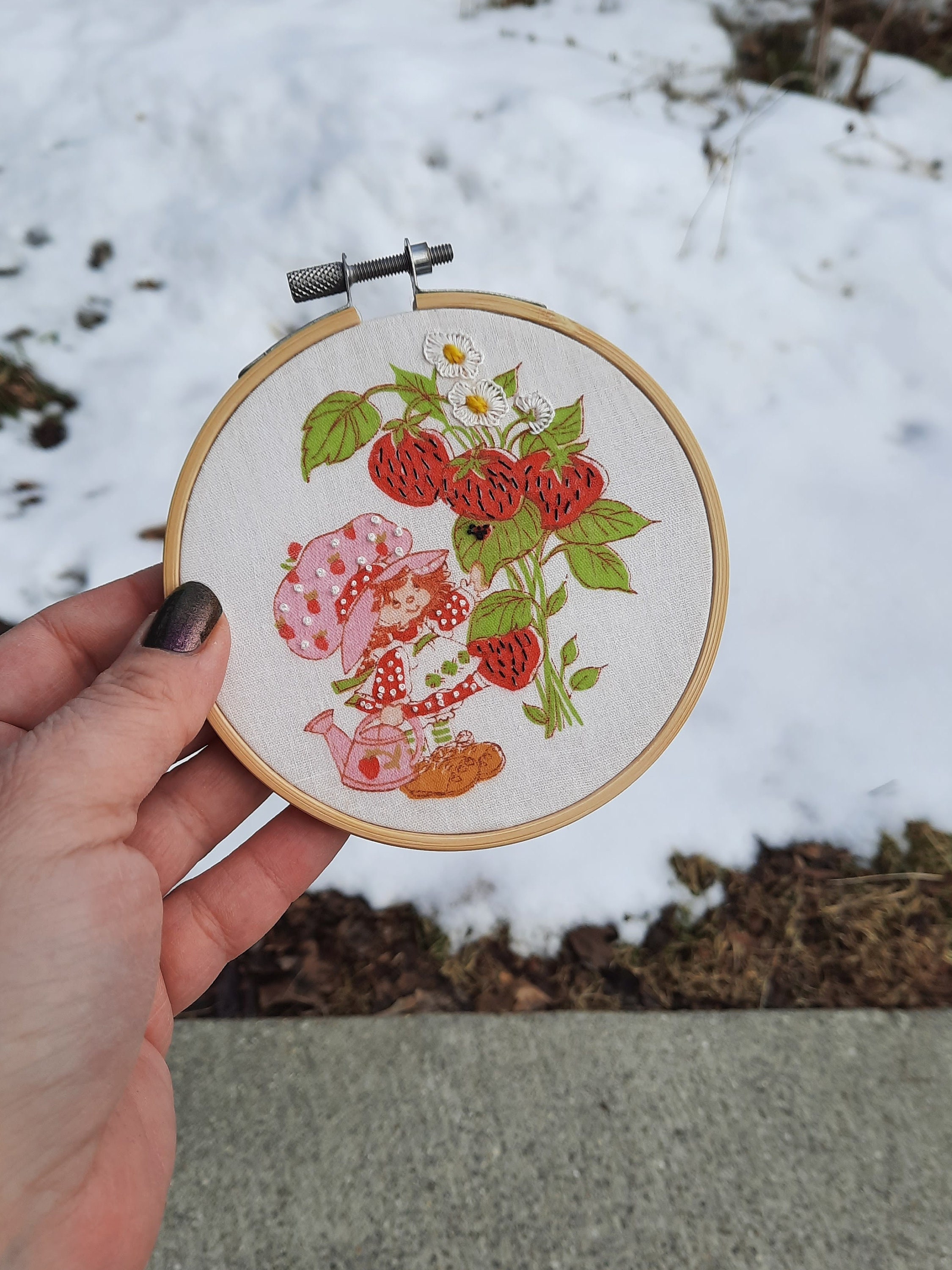 Vintage Strawberry Shortcake Embroidery Hoop Art Made to Order - Etsy ...