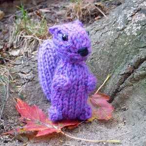 Purple Squirrel Hand Knit Plush Wool Woodland Squirrels - Etsy Canada