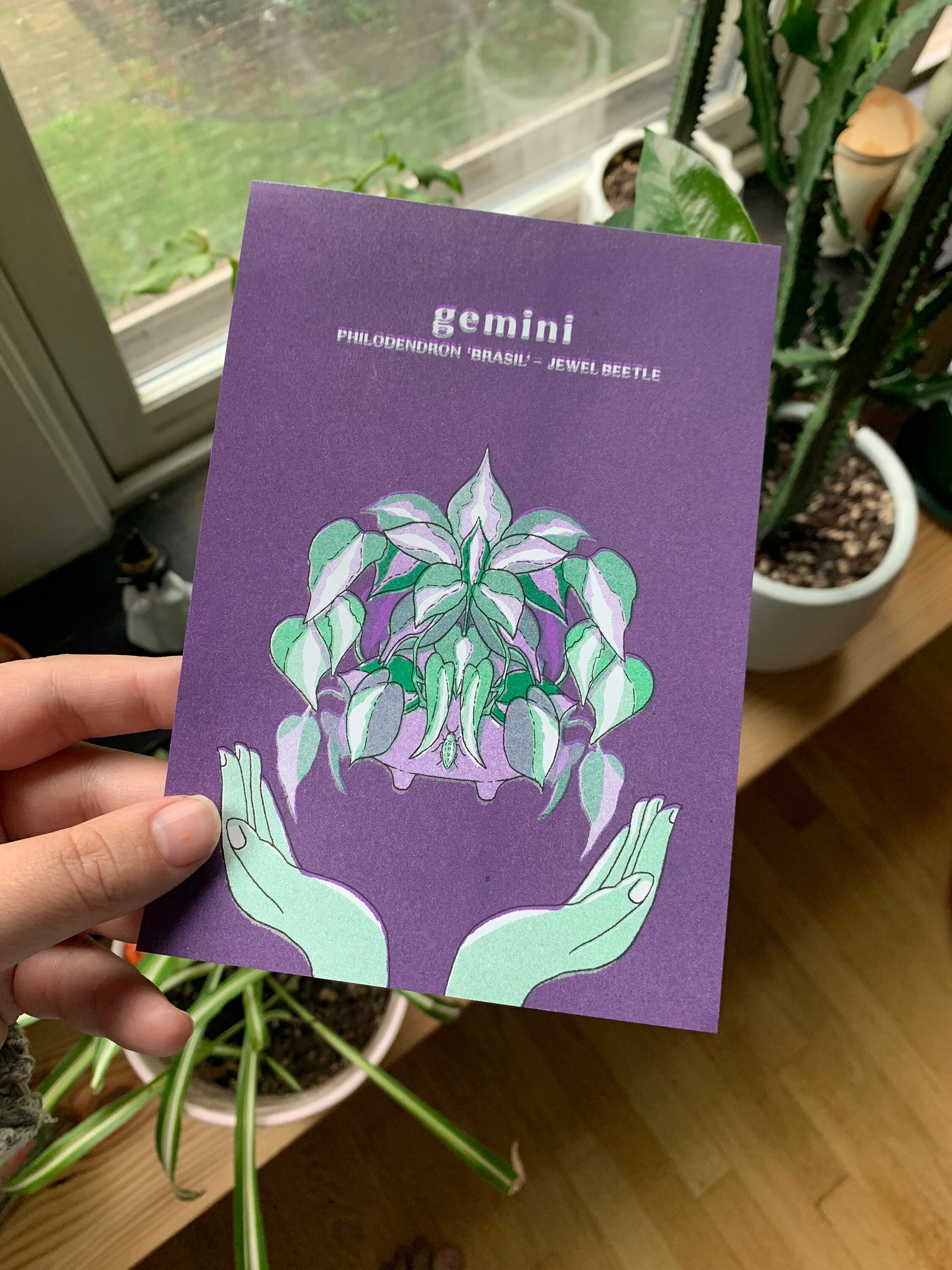 Zodiac Plant + Bug Risograph 5x7 Print - Etsy