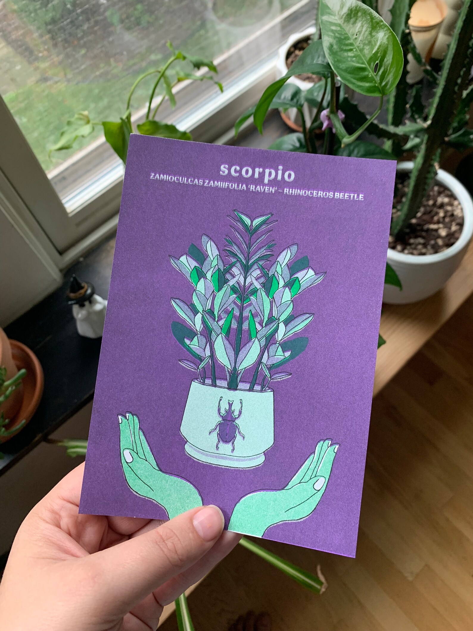 Zodiac Plant + Bug Risograph 5x7 Print - Etsy