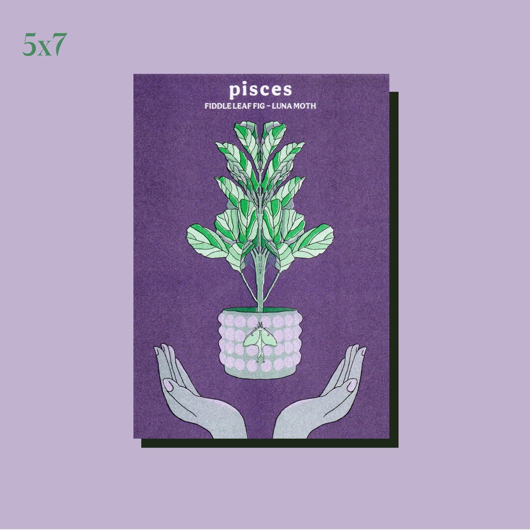 Zodiac Plant + Bug Risograph 5x7 Print - Etsy