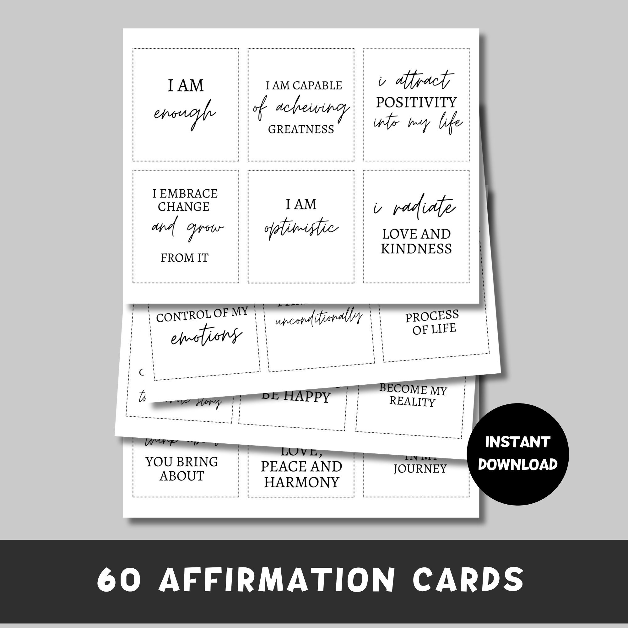 Positive Affirmation Card Deck, Vision Board Printables, Cards for Law ...