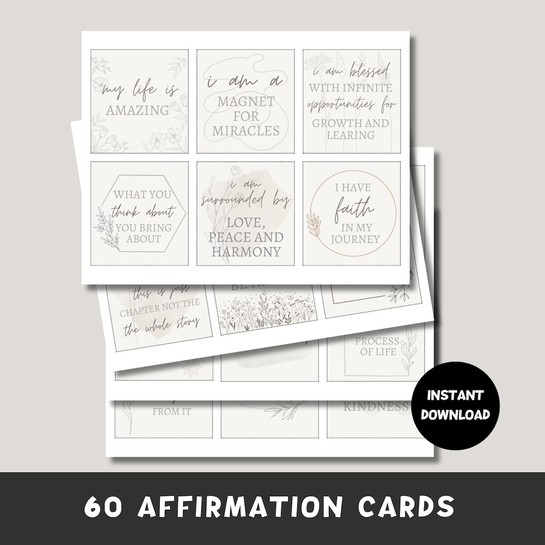 Positive Affirmation Card Deck, Vision Board Printables, Cards for Law ...