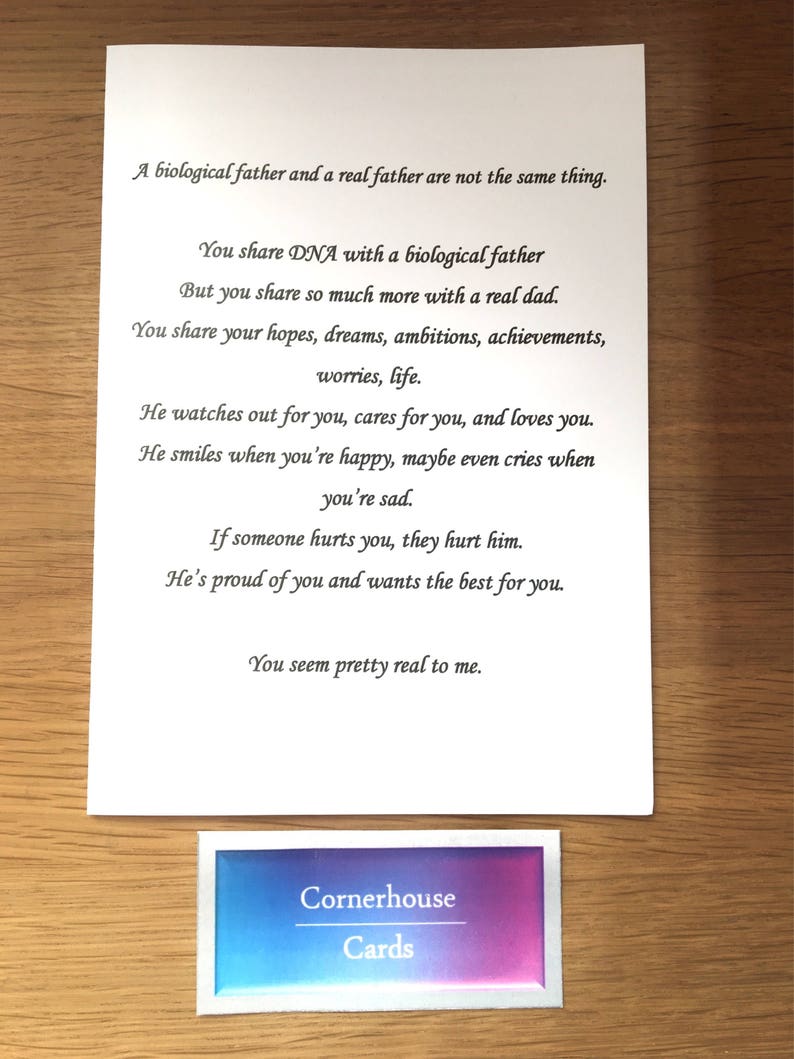 Card for step dad adopted father stepdad cards card for | Etsy
