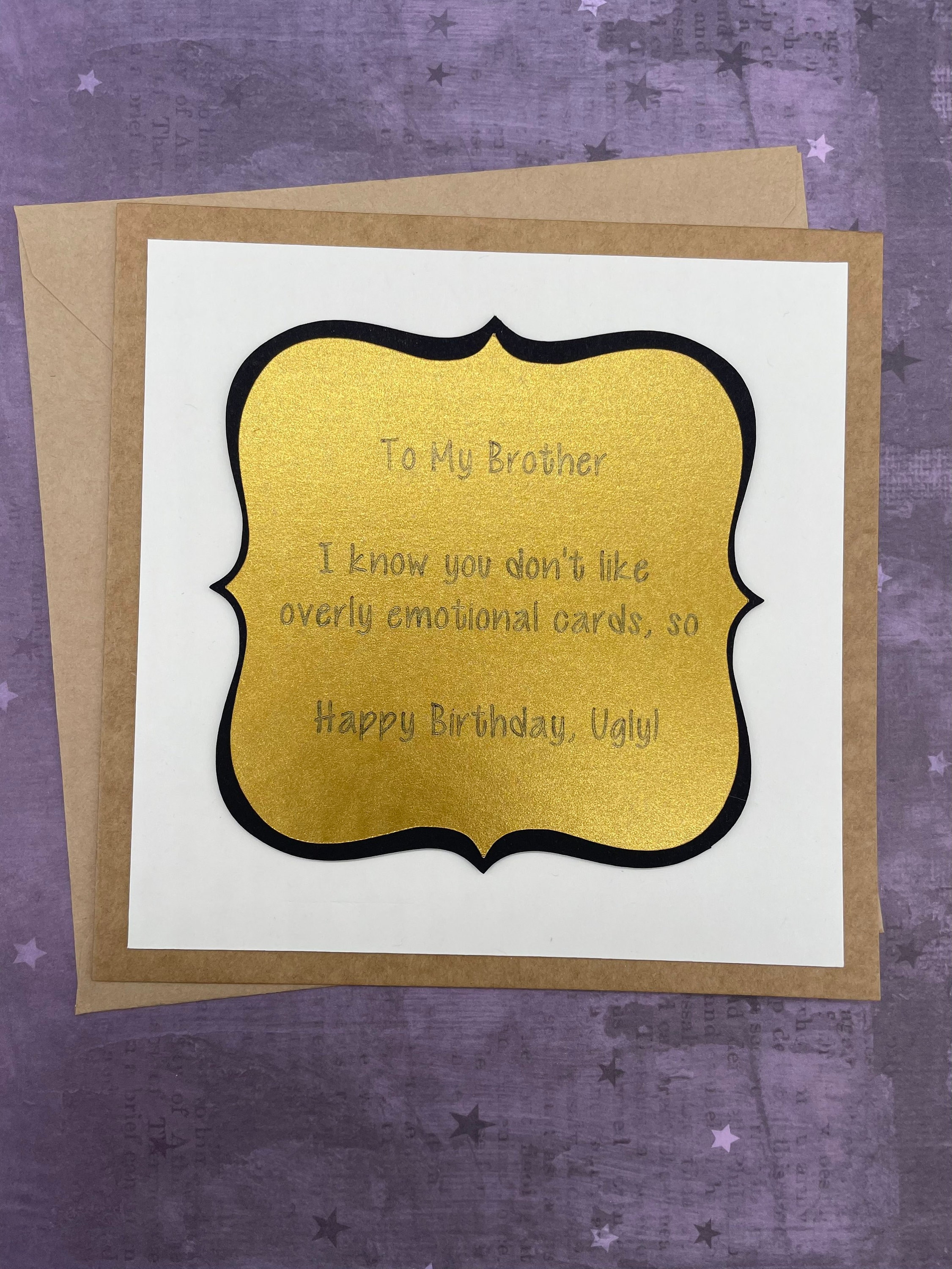 Funny Birthday Card for Brother, Birthday Brother, Insult Card, Banter ...
