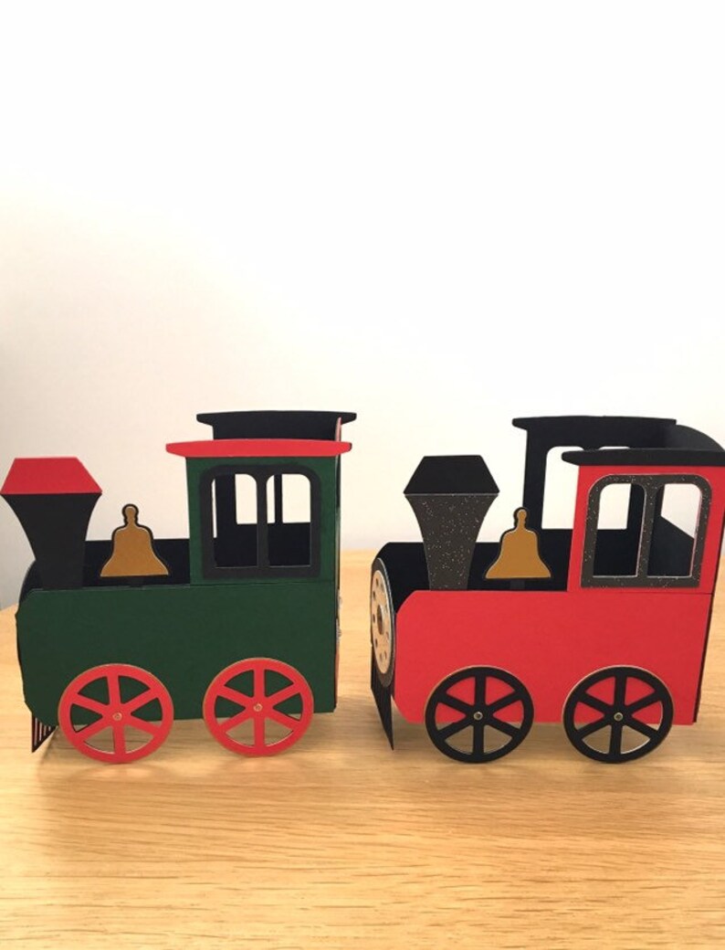 Steam engine 3d box card for train loving child or adult. | Etsy