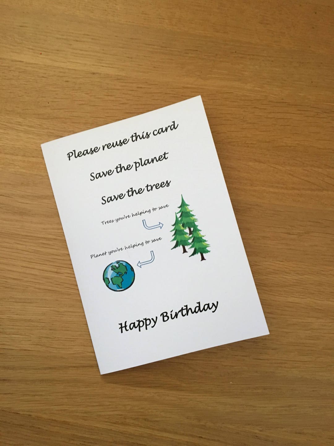 Funny Birthday Card, Reusable Card, Eco Friendly Card, Save the Planet ...