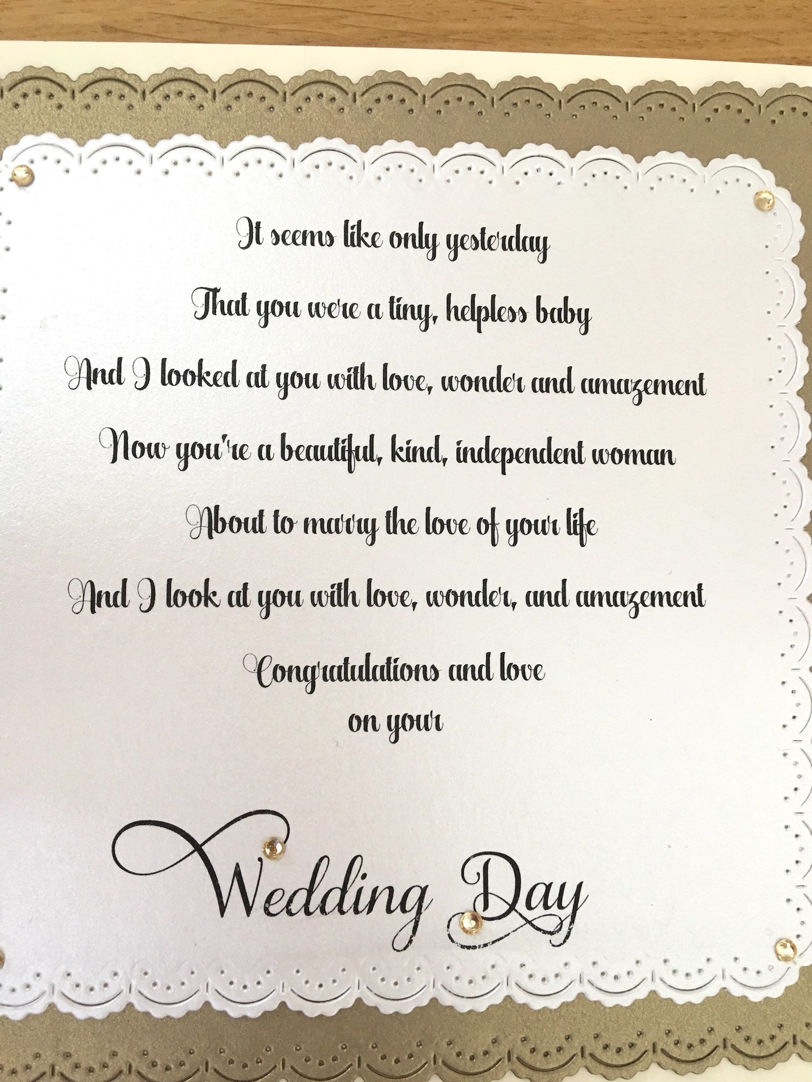 Card for Daughter on Wedding Day, Wedding Card for Daughter, Card for ...