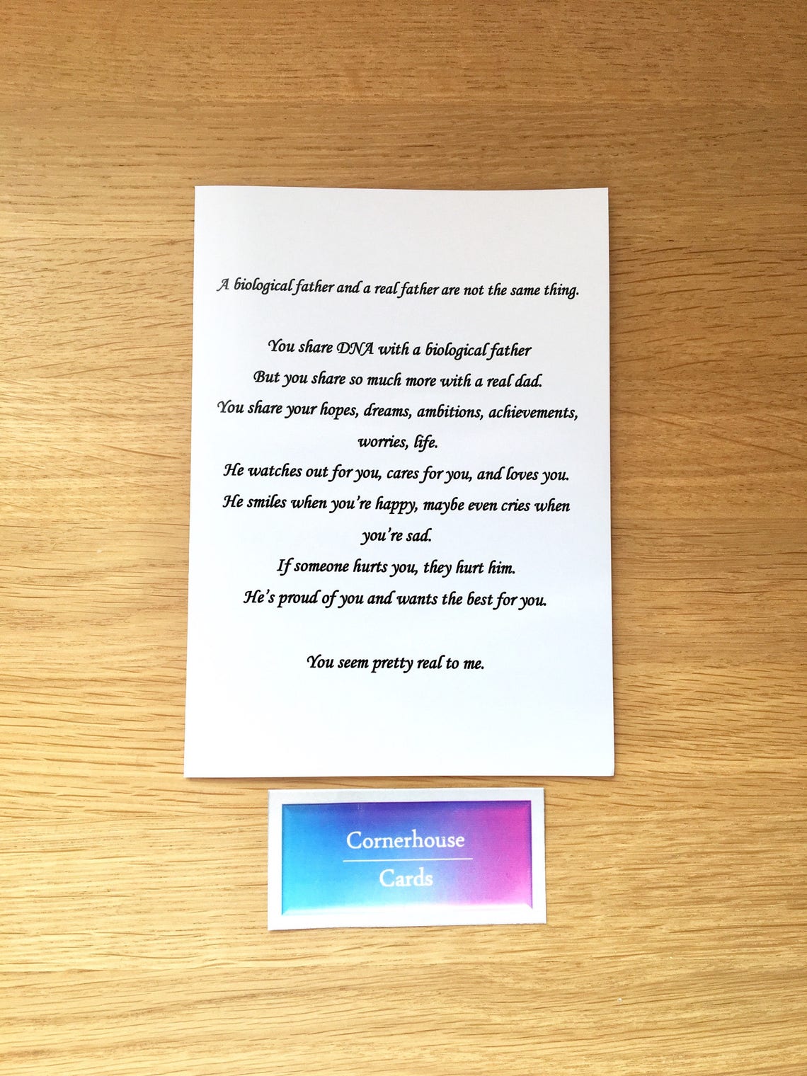 Card for Step Dad Adopted Father Stepdad Cards Card for | Etsy