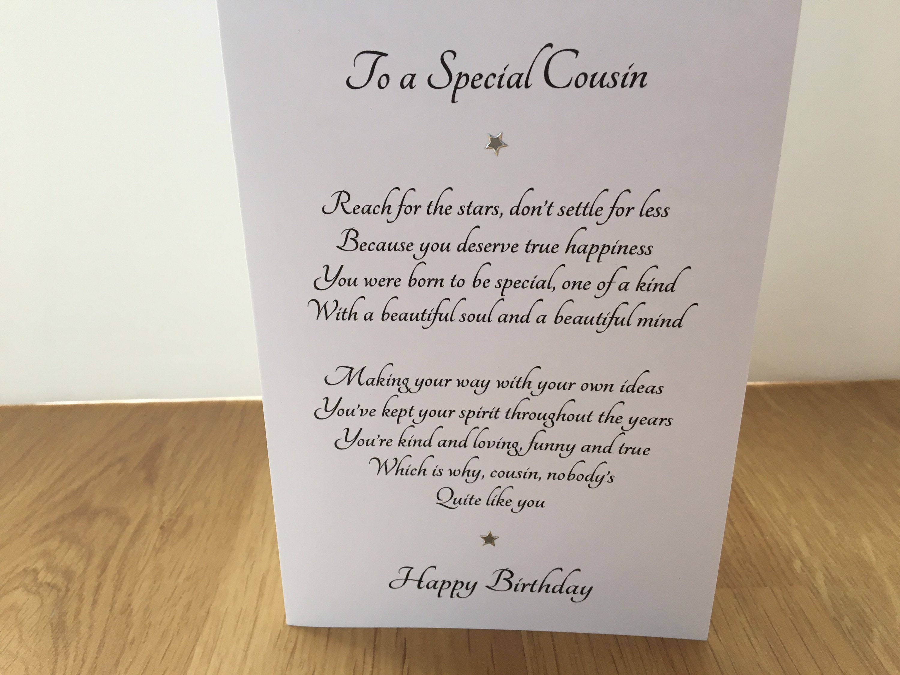 Card for Special Cousins Birthday, Birthday Card From Cousin Card for ...