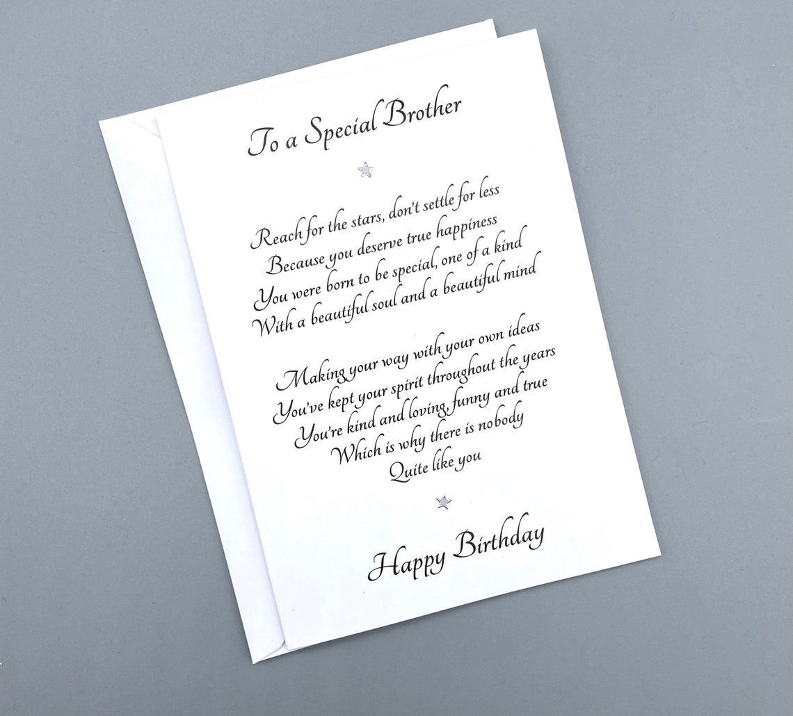 Card for Brother Special Brothers Birthday Sincere Card for - Etsy UK