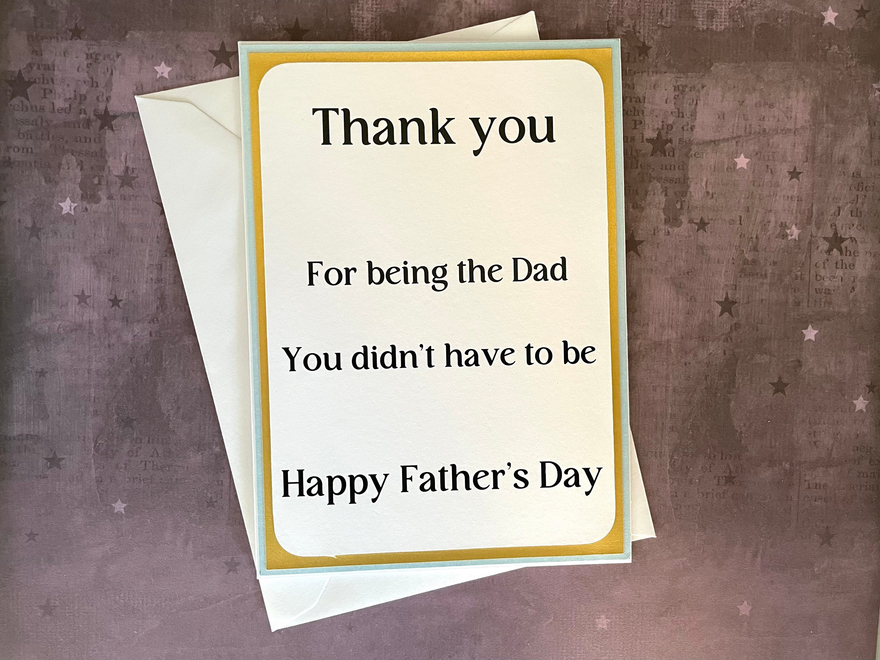 Fathers Day Card for Step Dad Adopted Father Stepdad Cards - Etsy