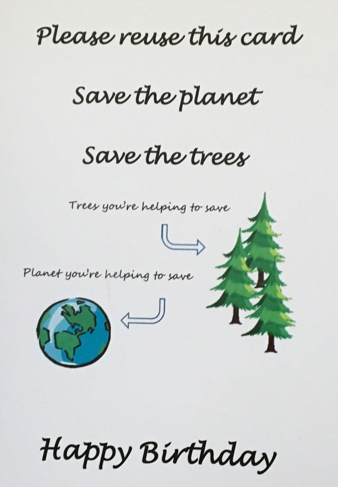 Funny Birthday Card Reusable Card Eco Friendly Card Save - Etsy UK