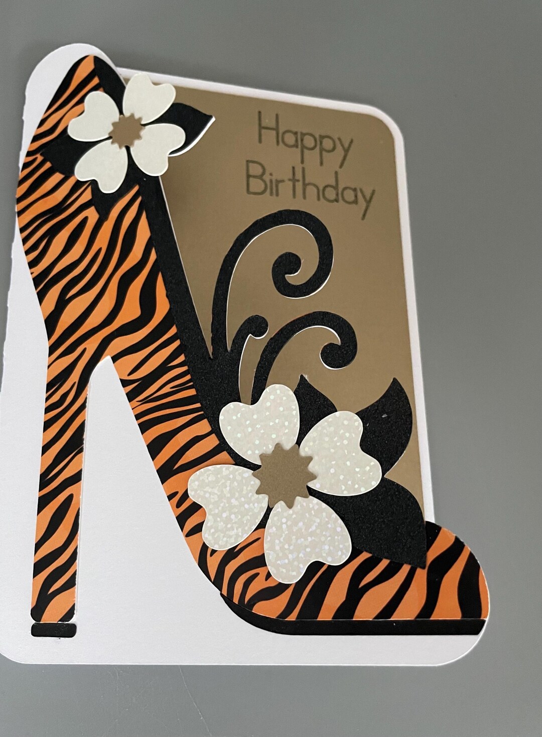 Shoe Lovers Birthday Card, Tiger Print Card for Fans of Killer Heels ...