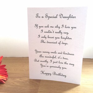 Card for Special Daughter, Special Daughter's Birthday, Sincere Card ...