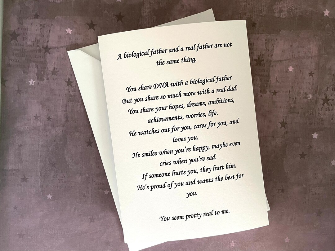 Card for Step Dad, Adopted Father, Stepdad Cards, Card for Non ...