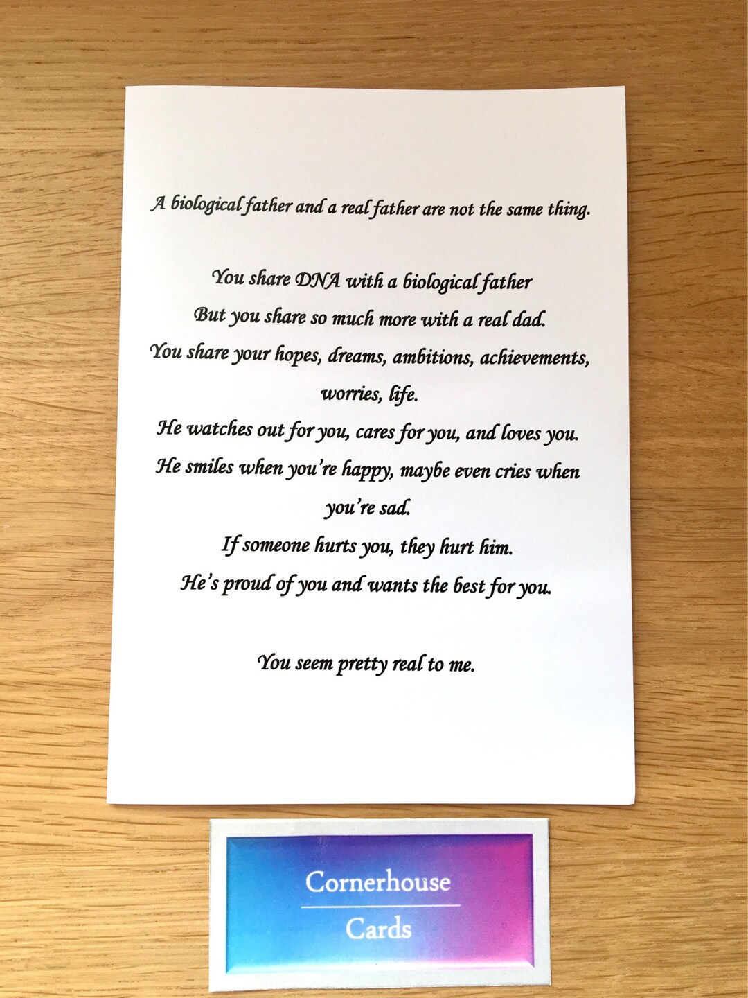 Card for Step Dad Adopted Father Stepdad Cards Card for - Etsy