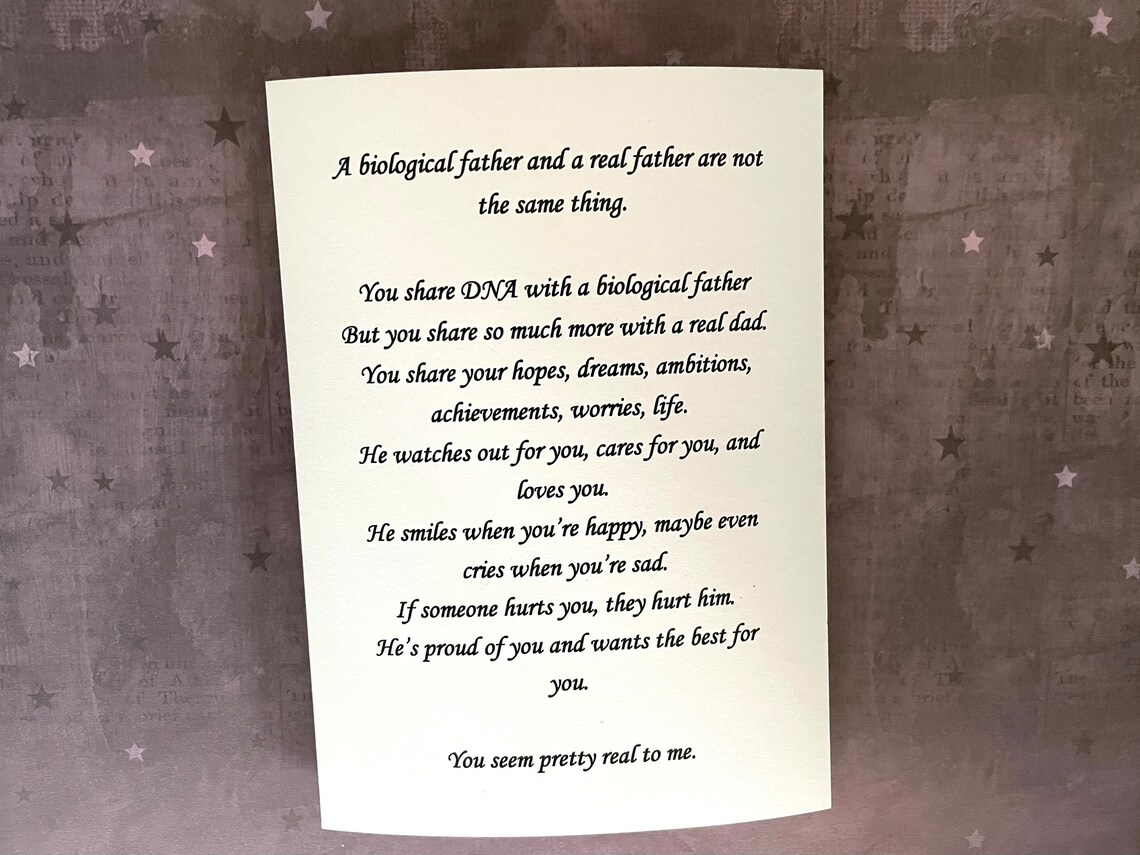 Card for Step Dad, Adopted Father, Stepdad Cards, Card for Non ...