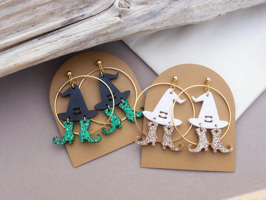 Witch Earrings | Wicked Themed | Elphaba | Glinda - Etsy