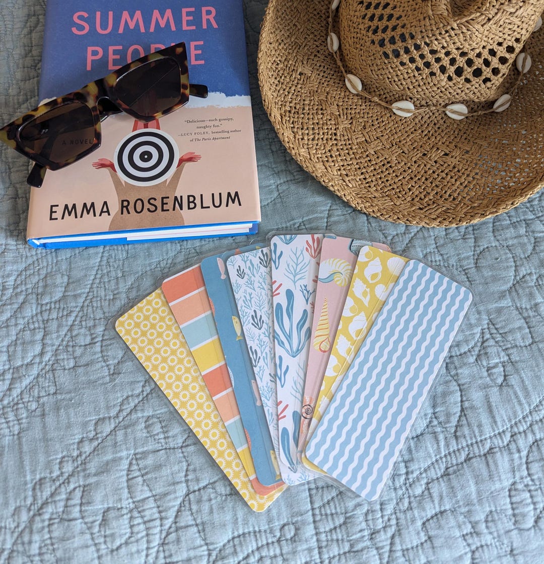 Summer Bookmarks Beachy Vibes Beach Bookmarks Cardstock Bookmarks ...