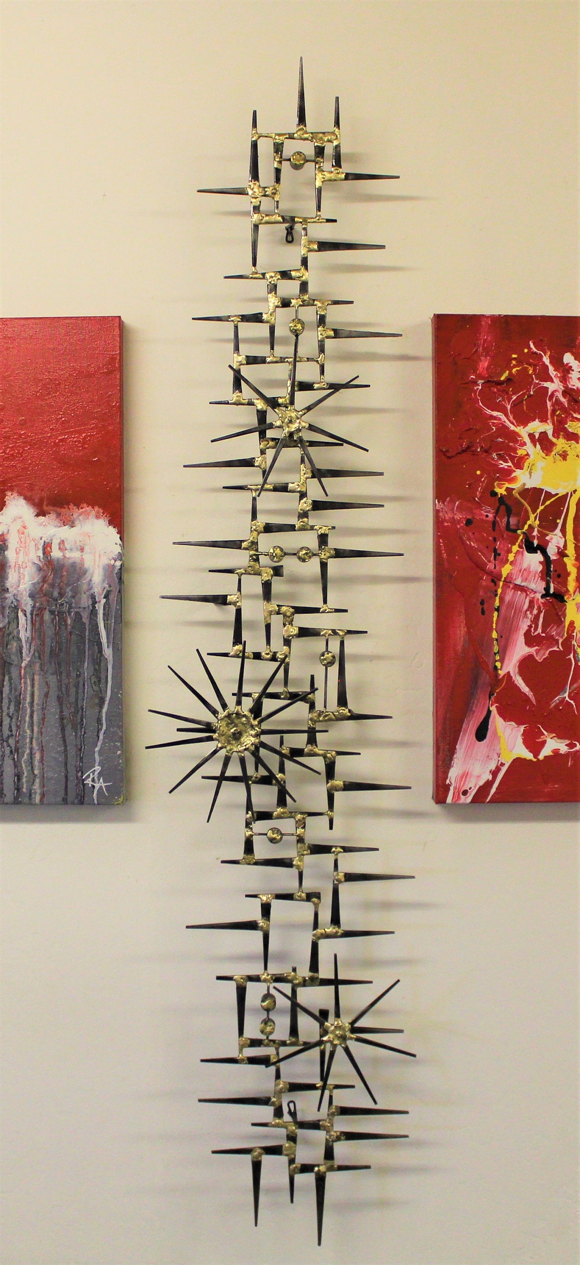 Bling Metal and Bronze Braized Wall Sculpture Created and Signed by ...