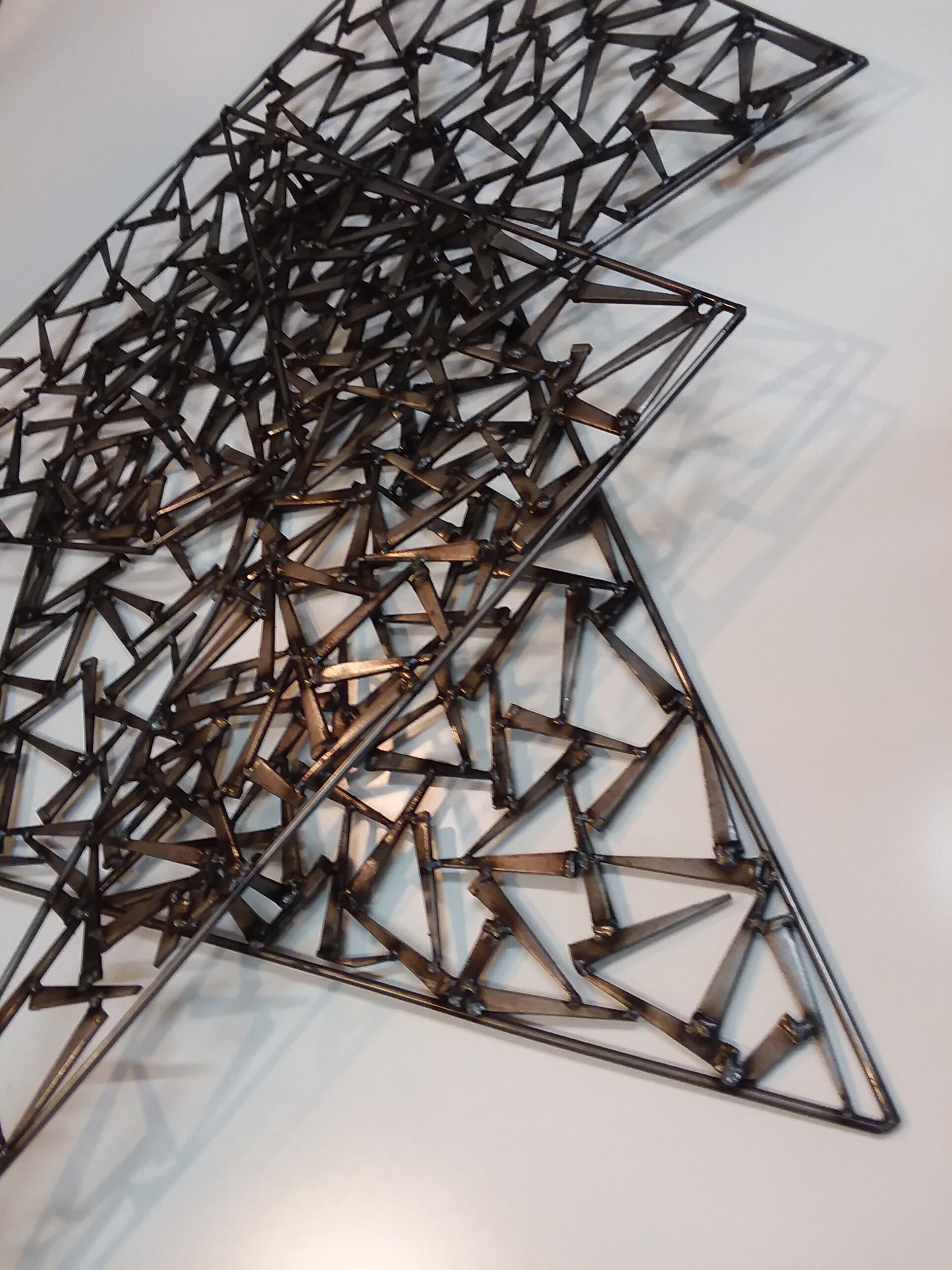 Right Angle Mid Century Modern metal wall sculpture signed by | Etsy