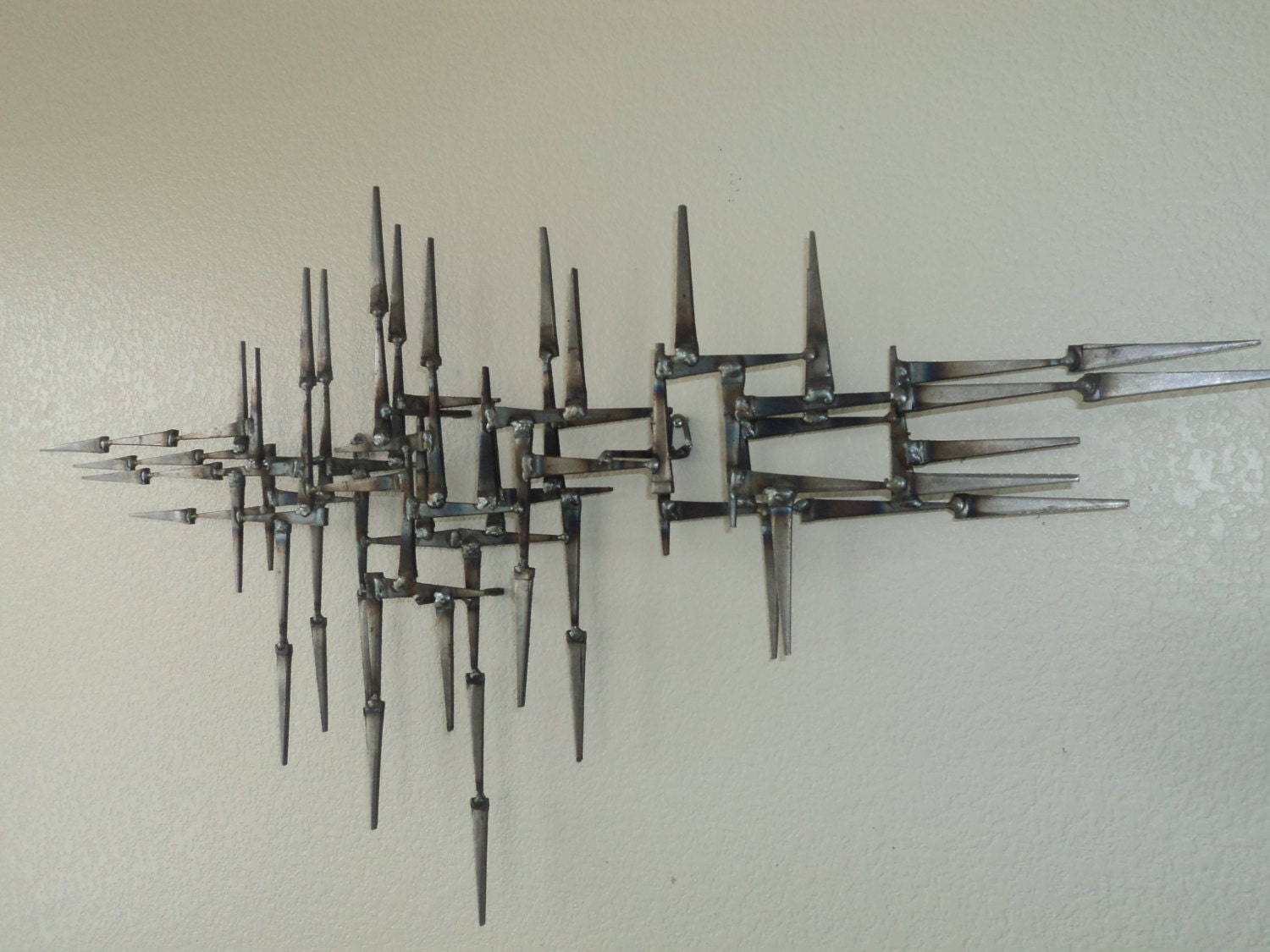 BARB WIRE Mid Century Modern Metal Wall Sculpture Signed by - Etsy