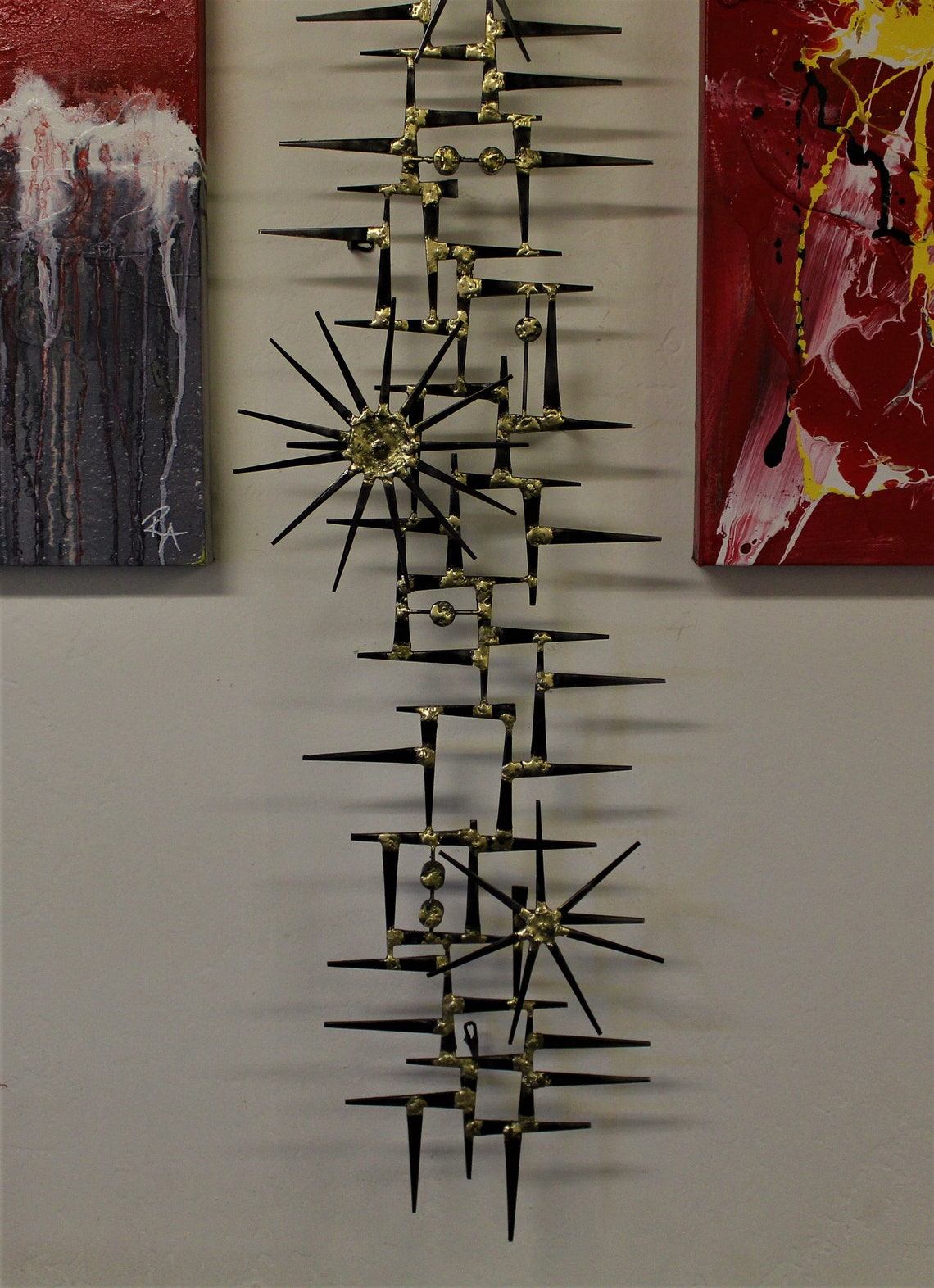 Bling Metal and Bronze Braized Wall Sculpture Created and Signed by ...