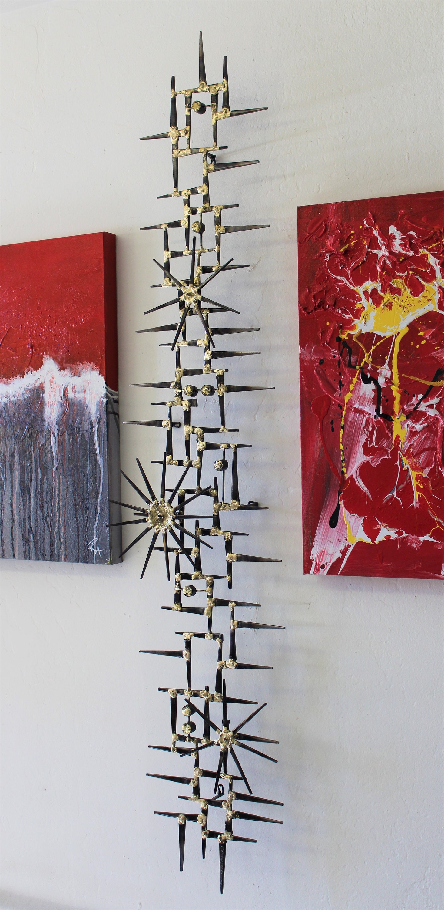 Bling Metal and Bronze Braized Wall Sculpture Created and Signed by ...
