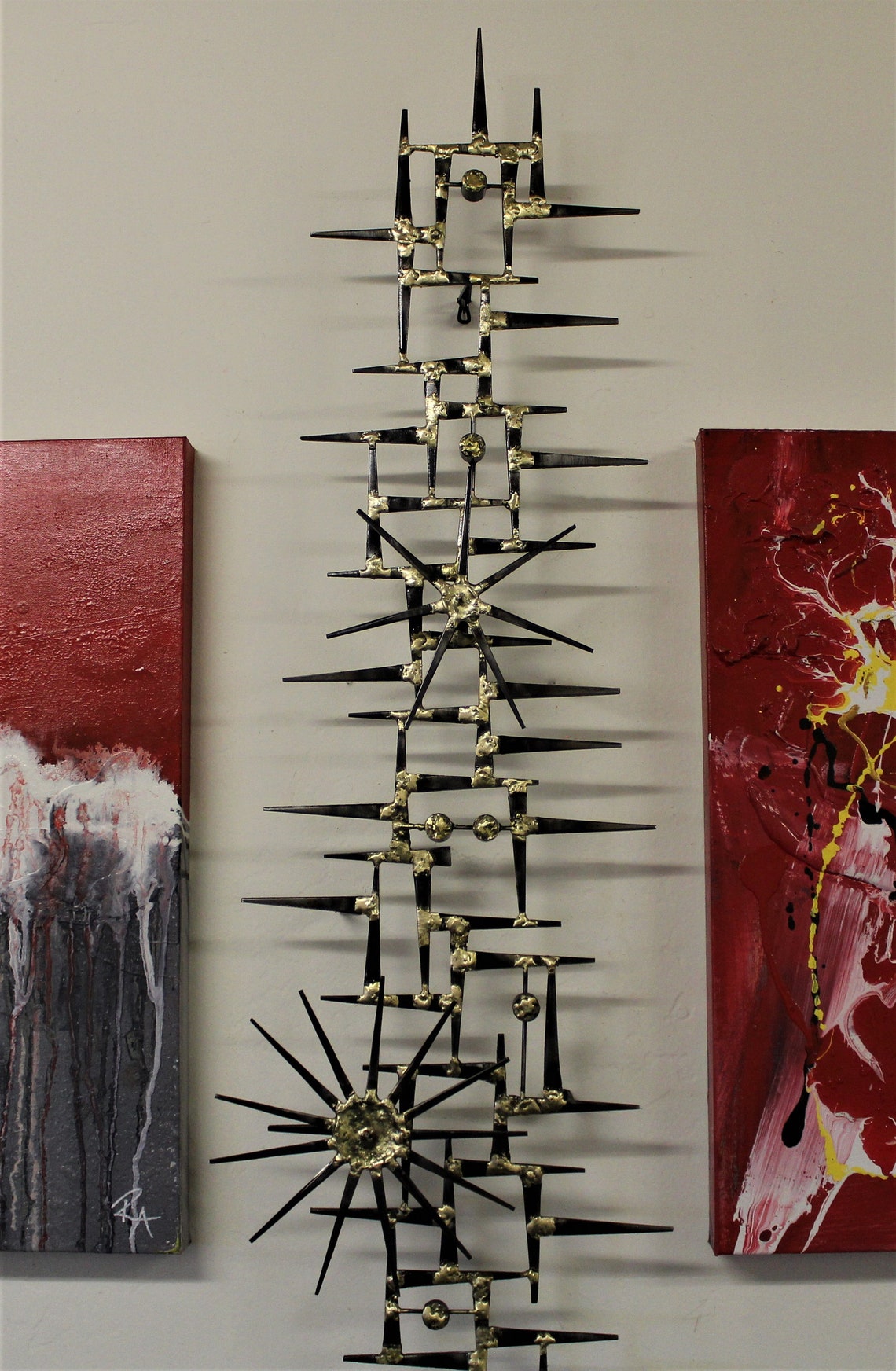 Bling Metal and Bronze Braized Wall Sculpture Created and Signed by ...