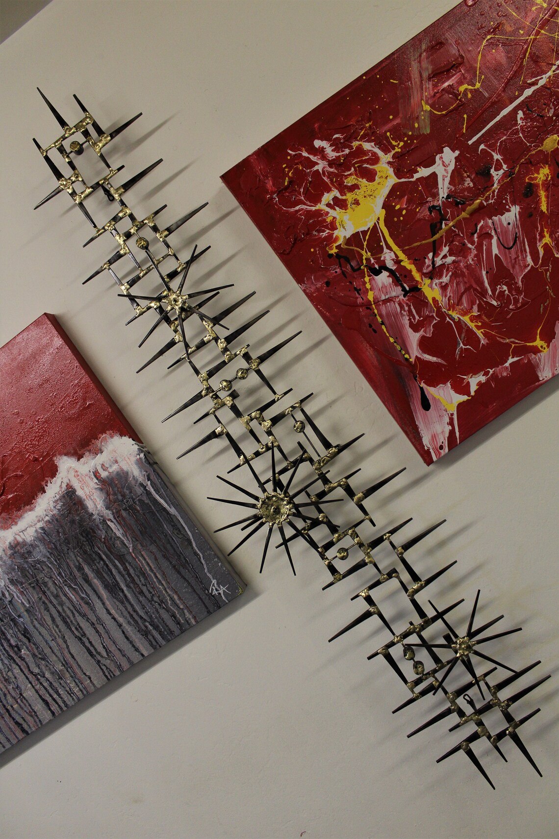 Bling Metal and Bronze Braized Wall Sculpture Created and Signed by ...