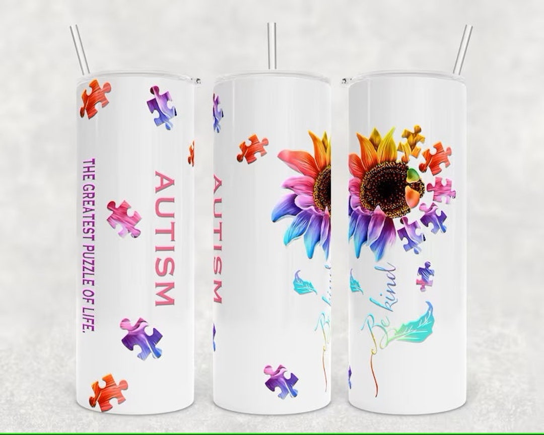 Autism Awareness Month Tumbler, 20oz Skinny Tumbler Sublimation ...
