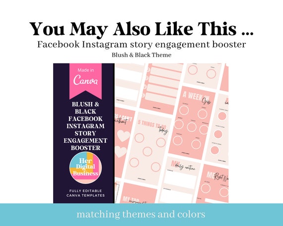 Templates influencer Posts Presets Blush & Black Facebook Instagram ...