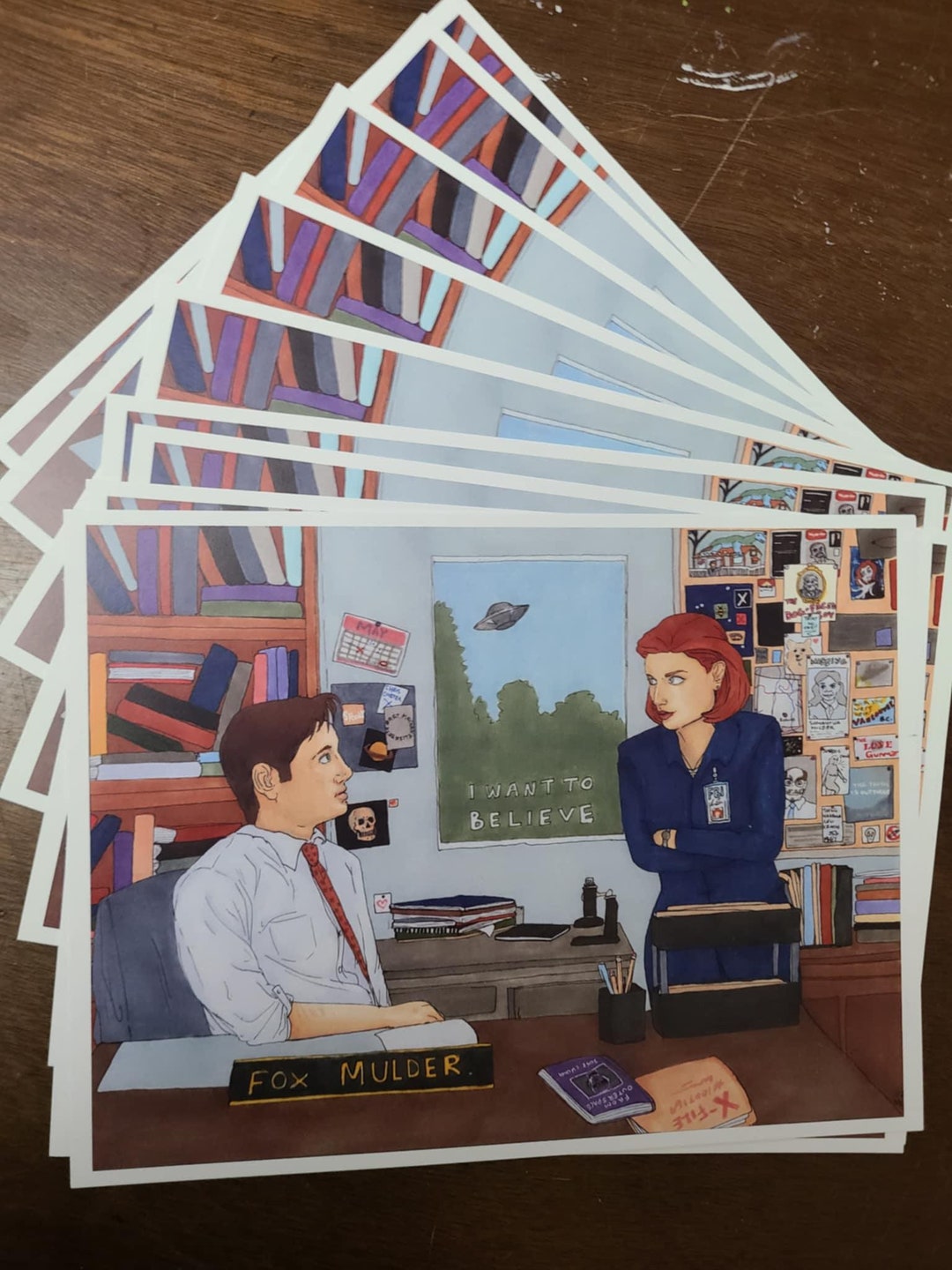 Mulder and Scully - Muder's Office - the X Files 9x12 Print - Etsy