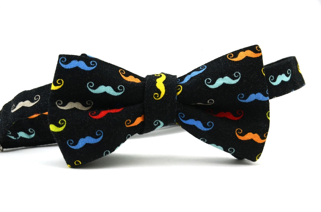 Corbata de arco bigote, pajarita de doble cara, corbata de arco de ...