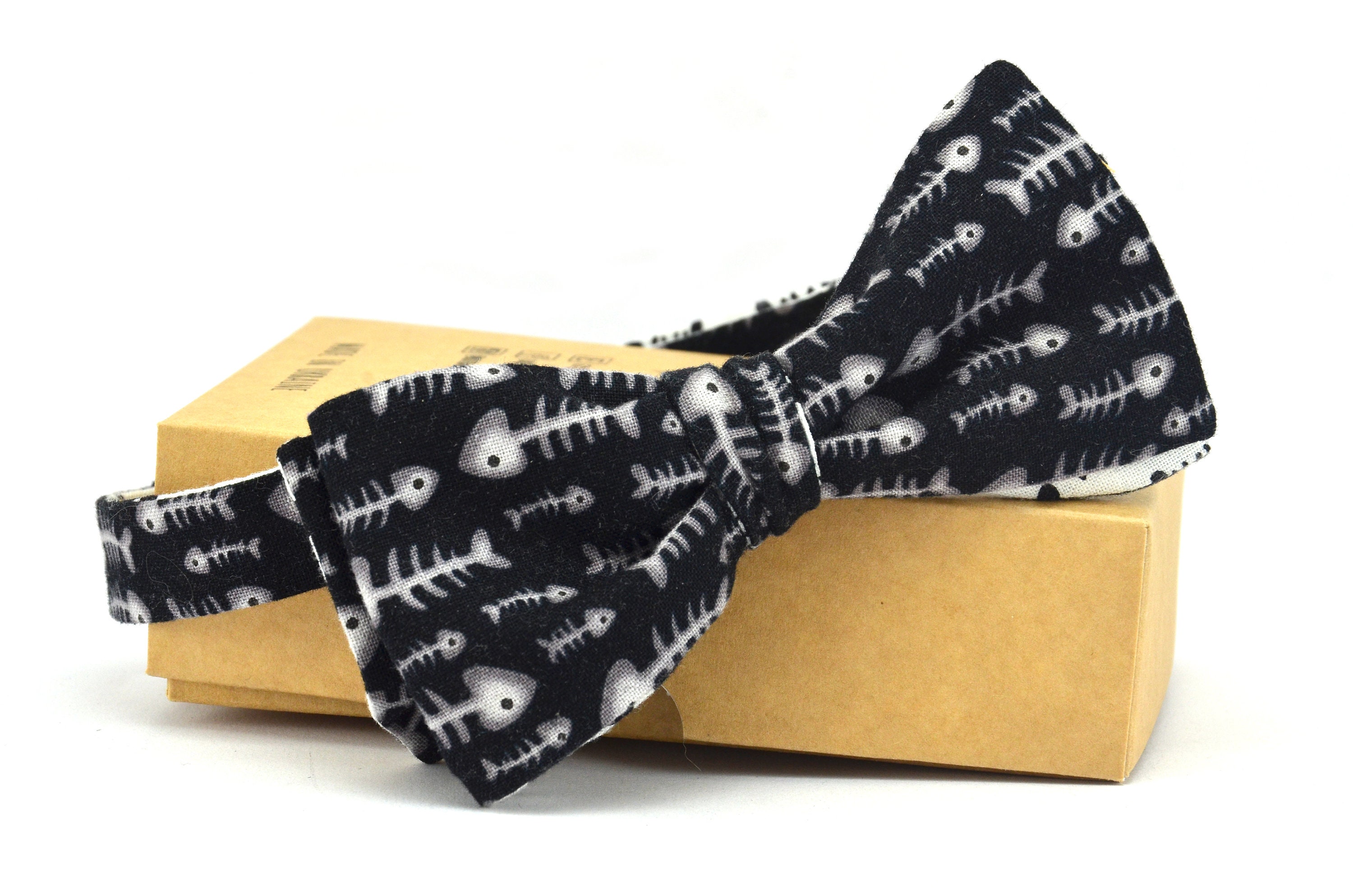 Skeleton double sided bow tiebowtie skeletonsmen's | Etsy