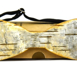 Wooden Birch Bow Tie,birch Bark,handmade Bow Tie,double-sided,men's Bow ...