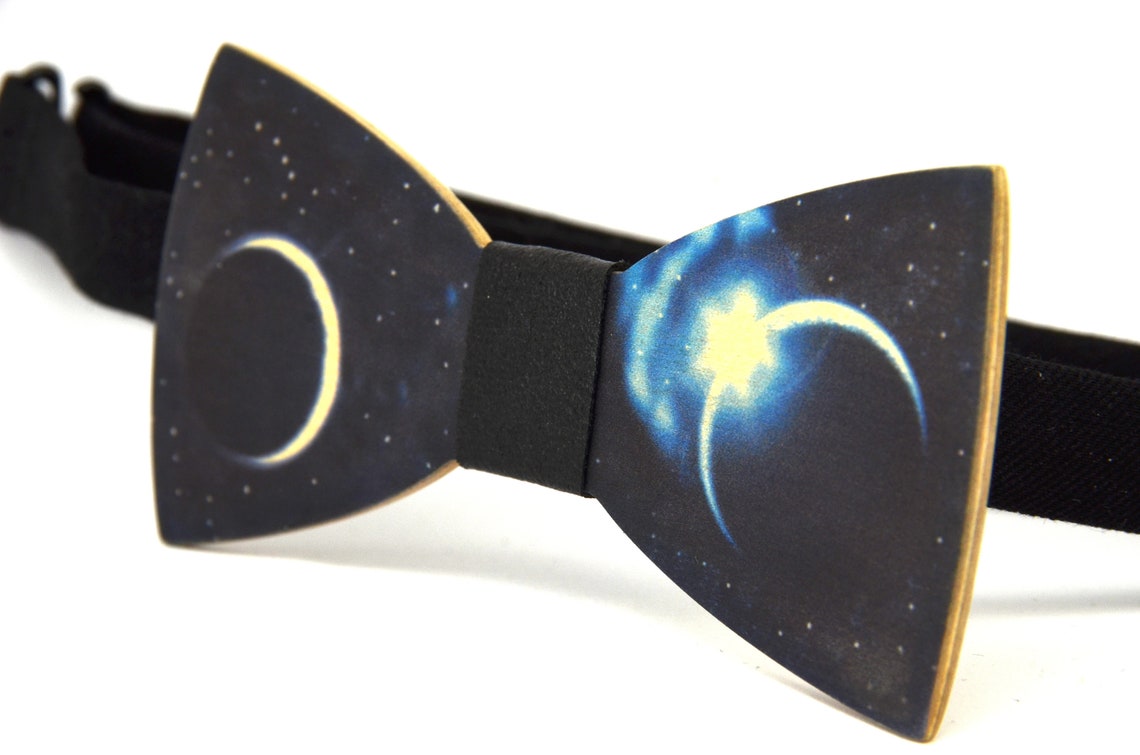 Space Wooden Bow Tiegalaxy Bowtiewood Bowtiemen's Bow | Etsy