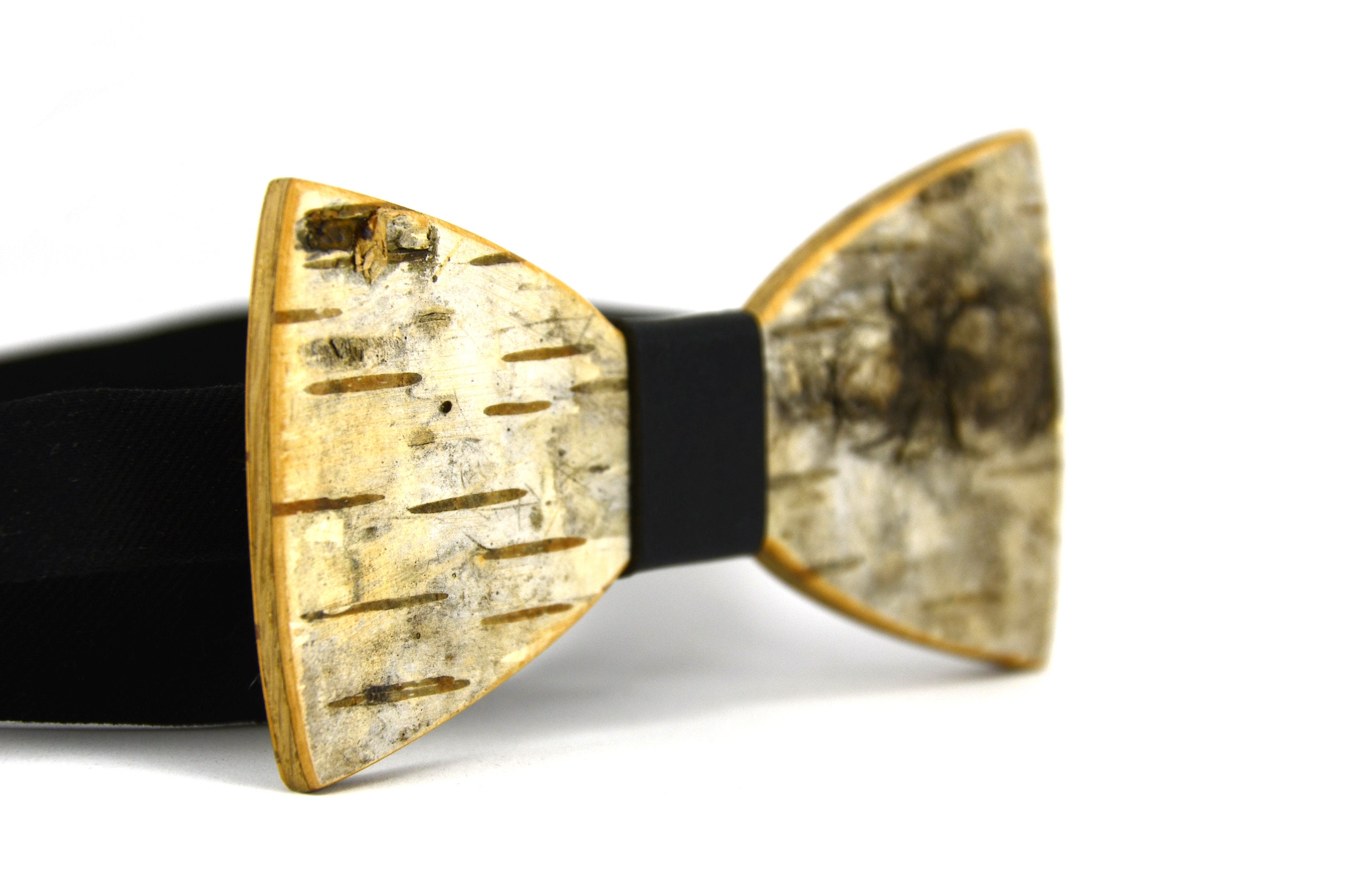 Wooden Birch Bow Tie,birch Bark,handmade Bow Tie,double-sided,men's Bow ...