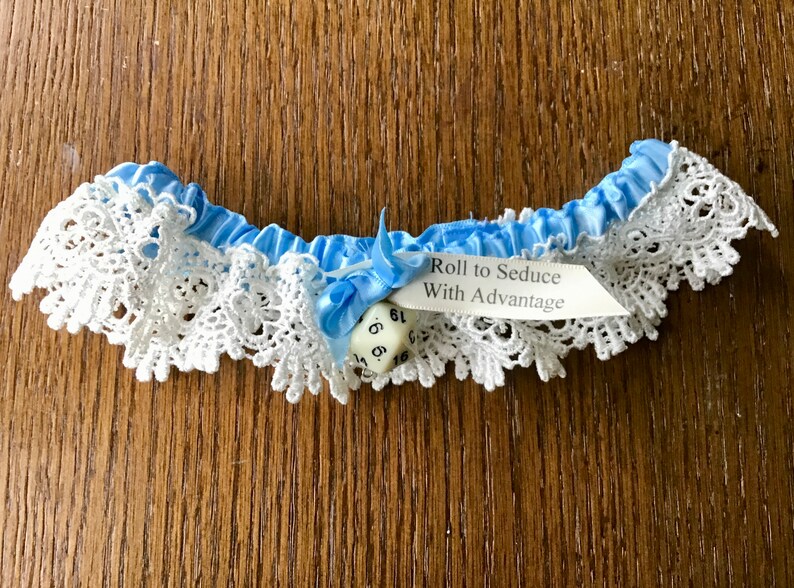 Blue RPG or Dungeons and Dragons Wedding Garter roll to - Etsy