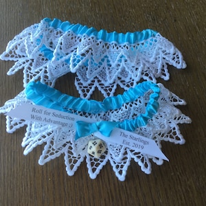 Blue RPG or Dungeons and Dragons Wedding Garter, "roll to Seduce With ...