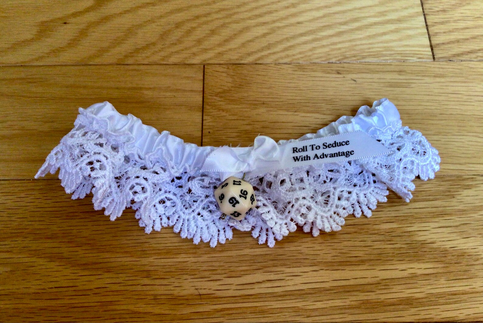 White RPG or Dungeons and Dragons Wedding Garter roll - Etsy