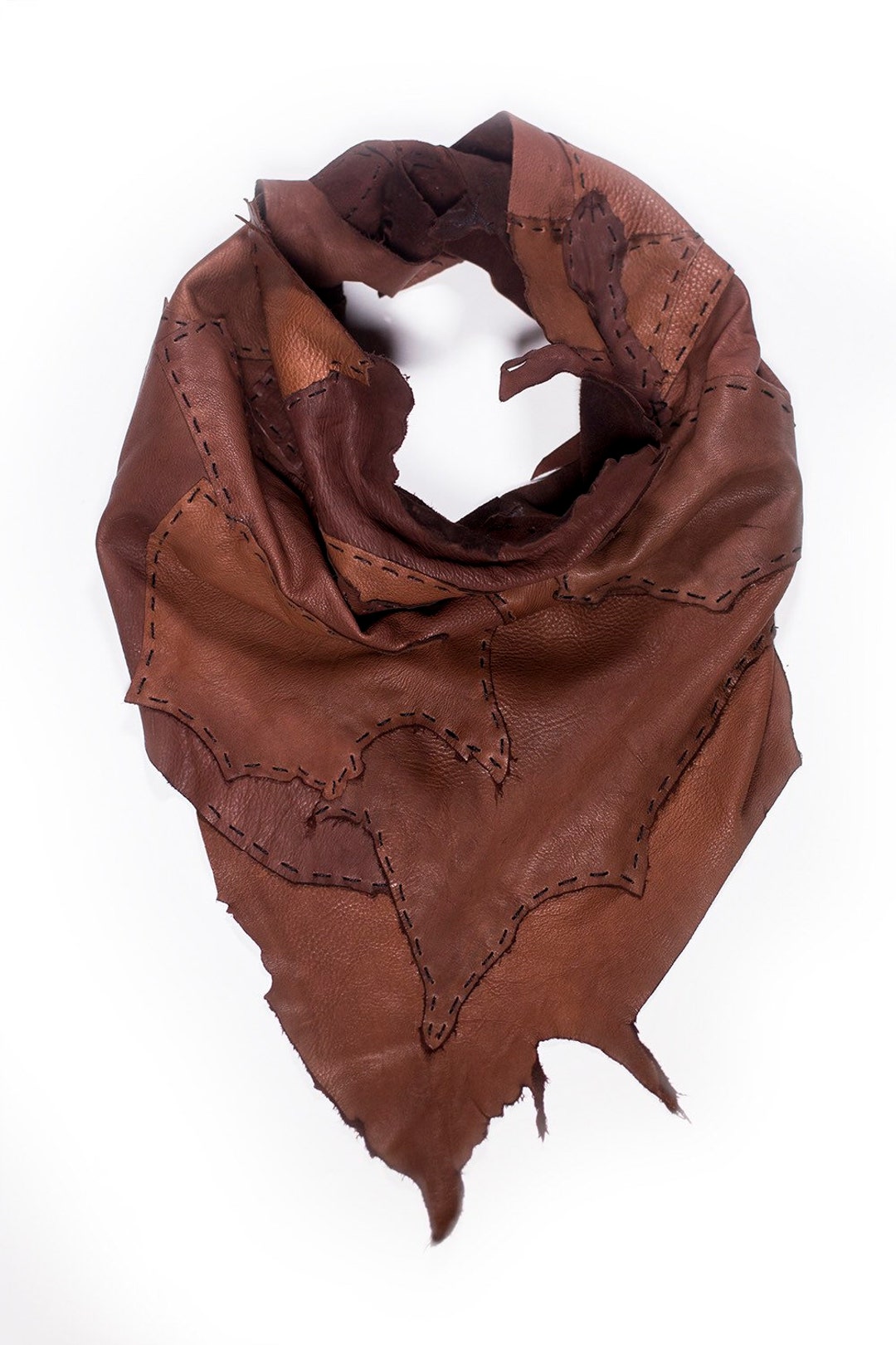 Dark Brown Deerskin Raw Edge Scarf - Etsy