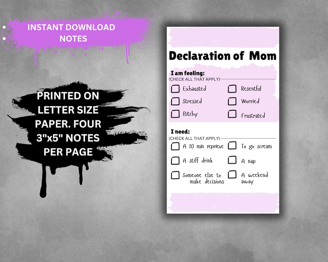 Mom Notes, Mom Cards, Notes, Fun Notes, Printable, Digital, Download ...