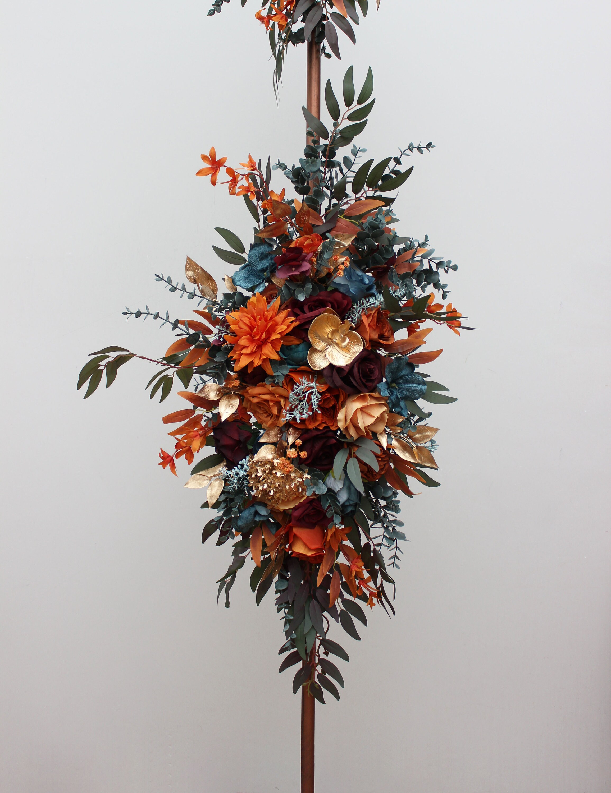 Teal Rust Gold Burgundy Arch Flowers Fall Wedding Arch Archway Flowers ...