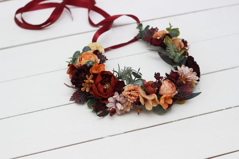 Cascading Bouquet Fall Wedding Bouquet Rust Orange Burgundy - Etsy